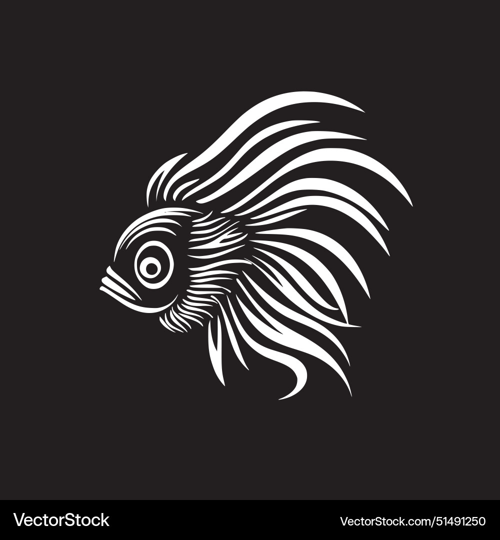 Fish - black and white Royalty Free Vector Image