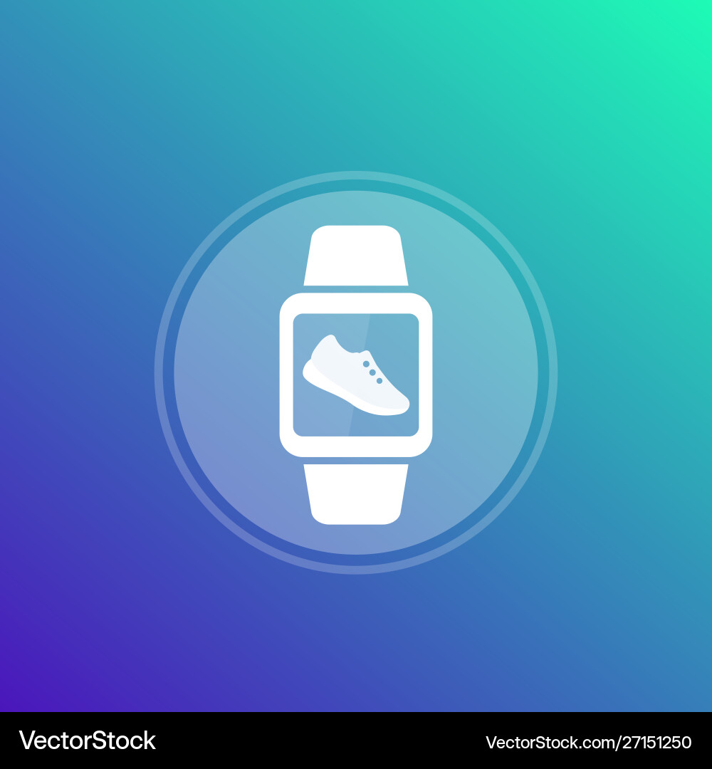 Fitness app pedometer step counter icon Royalty Free Vector