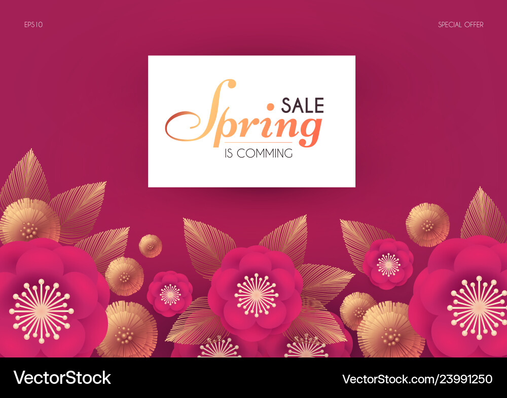 Flower paper cut elegant design template Vector Image