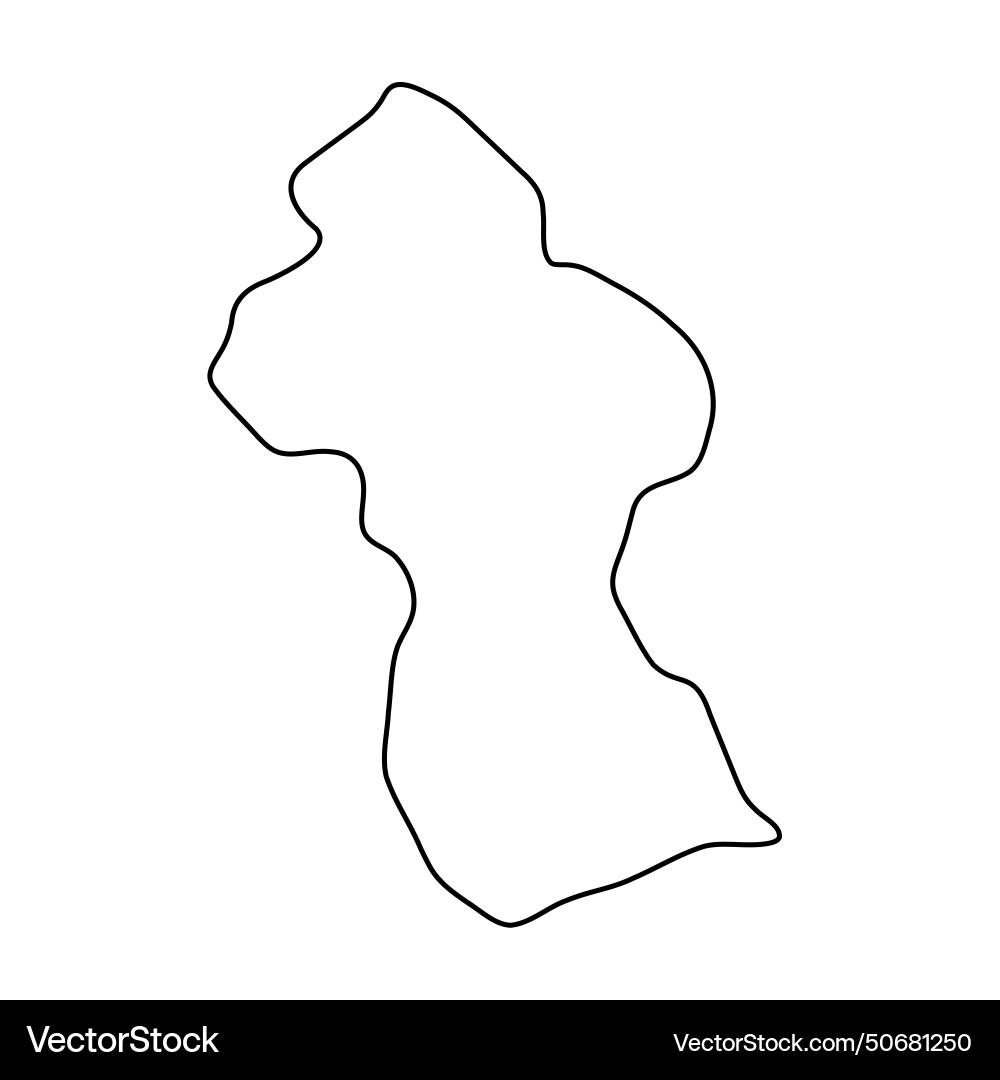 Guyana simplified outline map Royalty Free Vector Image