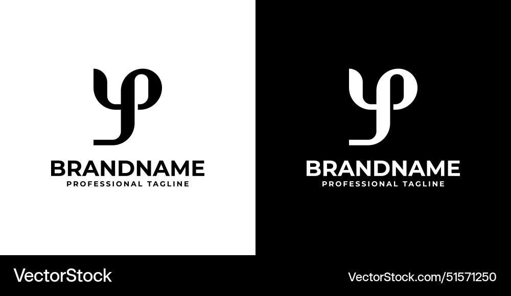 Letters yp monogram logo suitable for any Vector Image