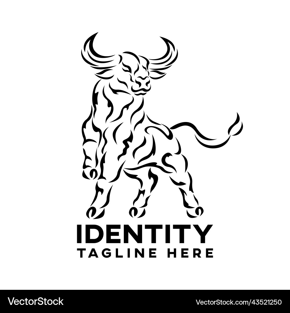 Modern stylized bull logo Royalty Free Vector Image