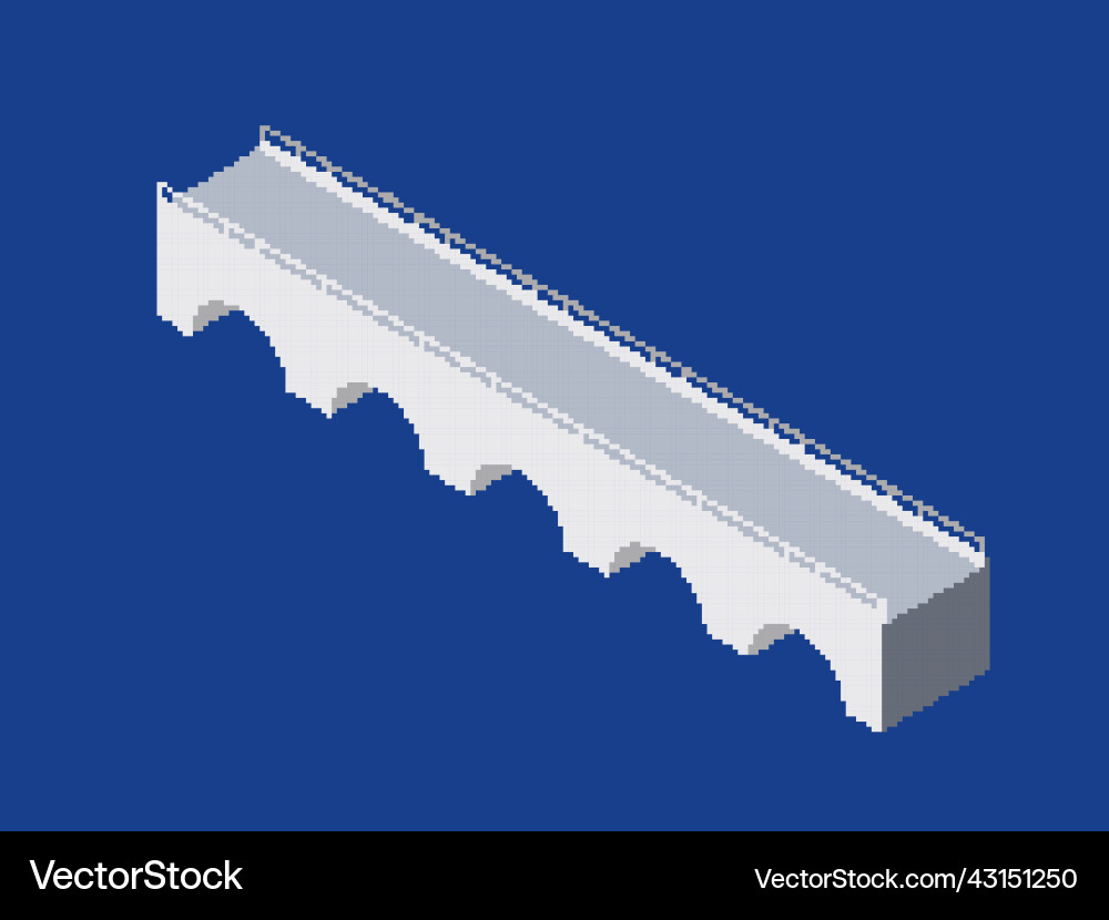 Pixelated bridge urban infrastructure object Vector Image