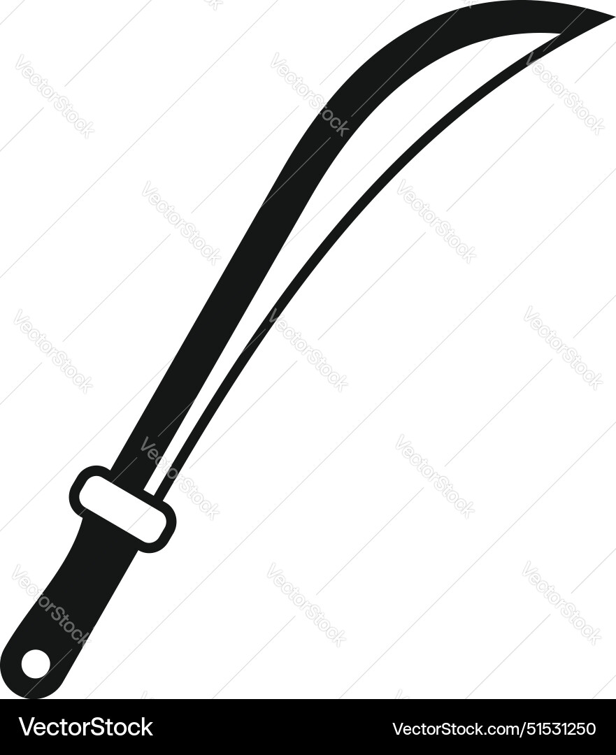 Sharp curved blade machete icon Royalty Free Vector Image