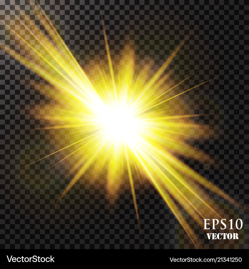 Transparentes Sonnenlicht Speziallinsen-Flack Vektorbild