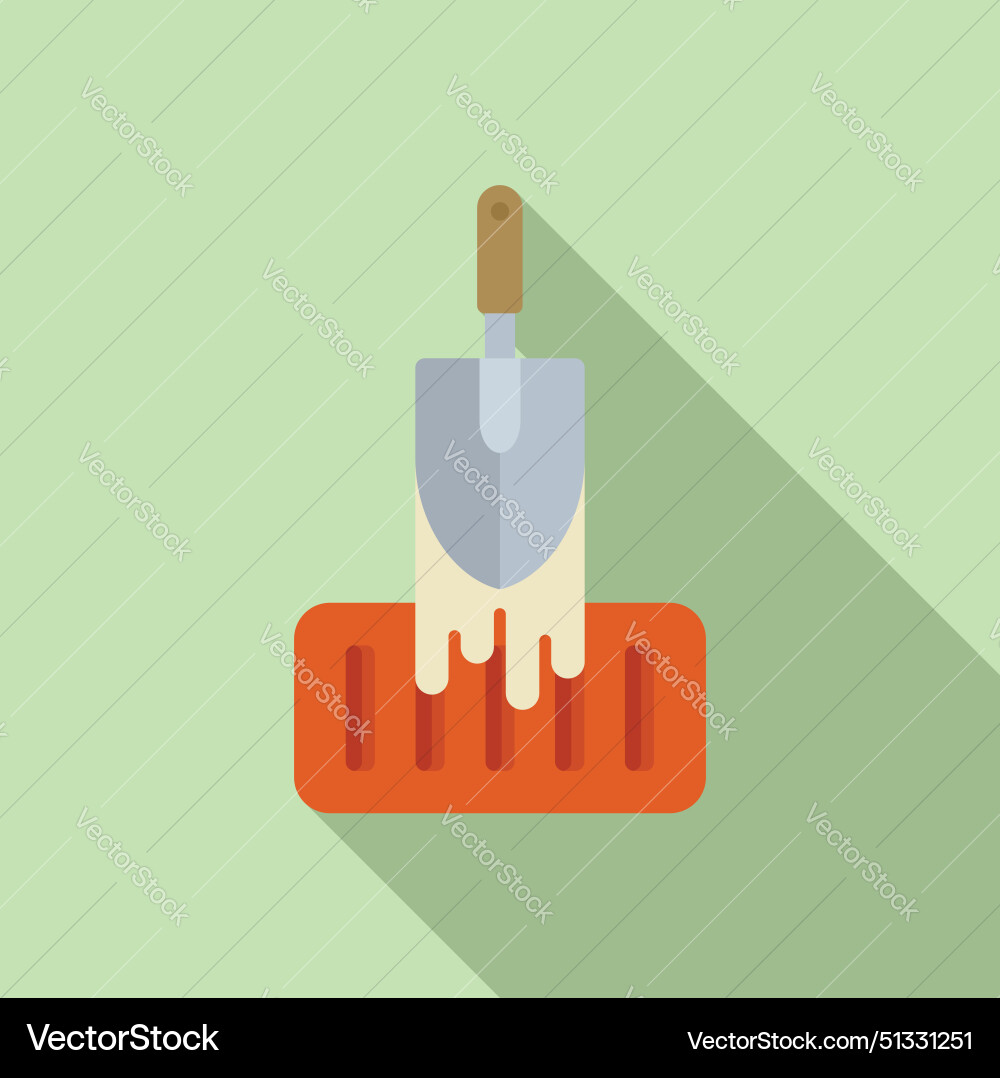 Cartoon trowel in flat style Royalty Free Vector Image