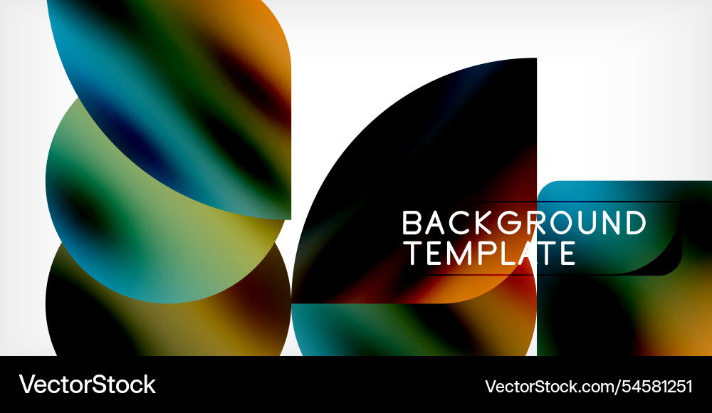 Color geometric shapes background shadow circles Vector Image