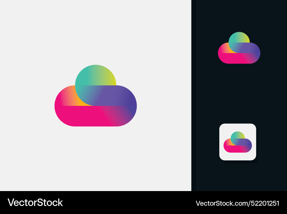 Colorful cloud logo design template Royalty Free Vector