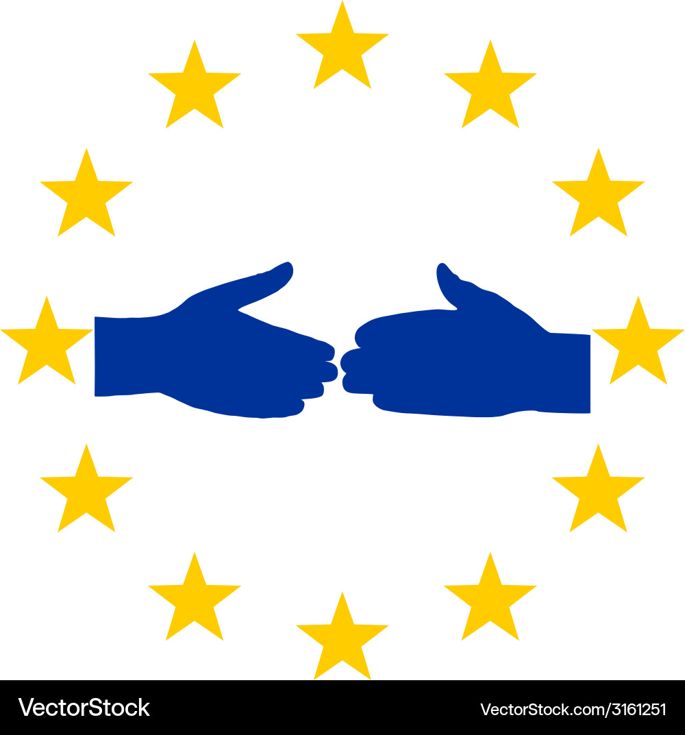 European handshake Royalty Free Vector Image - VectorStock