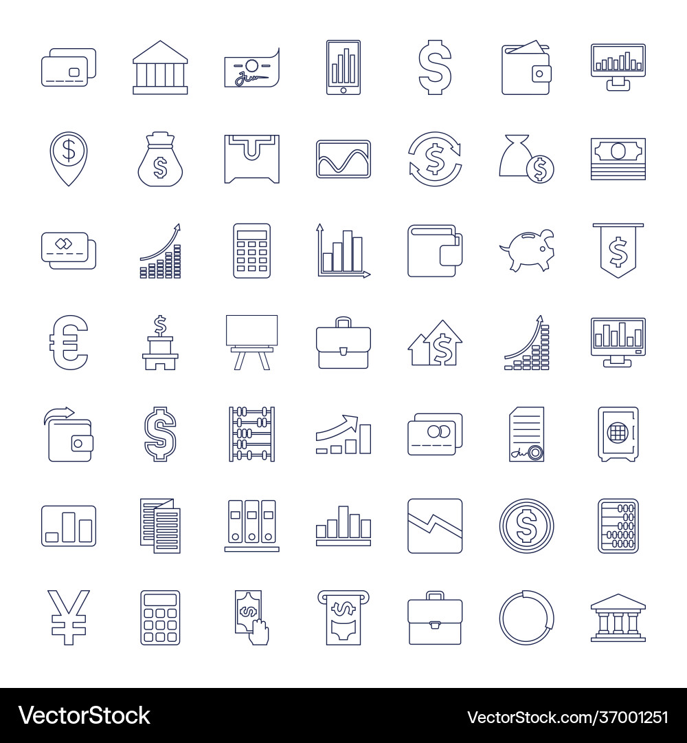 Finanzen Icons Lizenzfreies Vektorbild - VectorStock