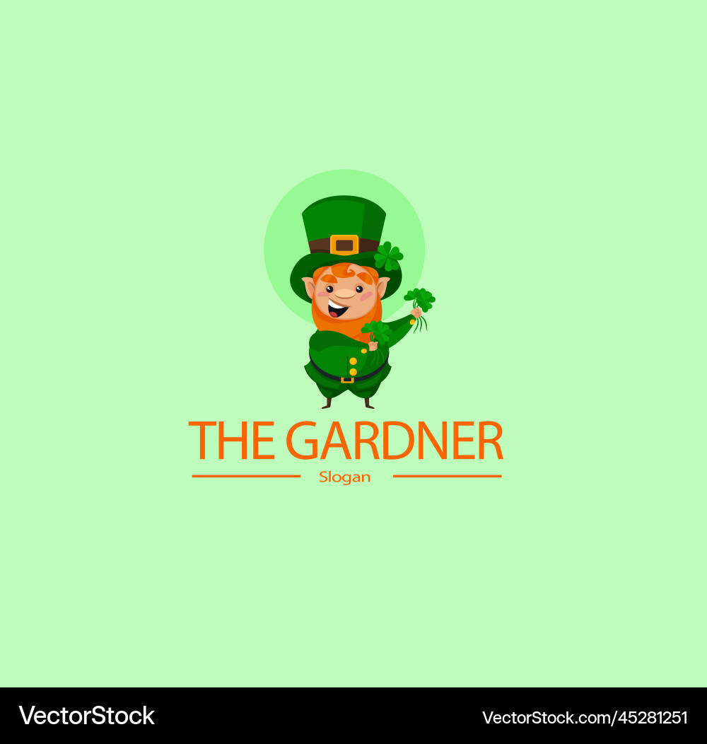 Gardener mascot logo Royalty Free Vector Image