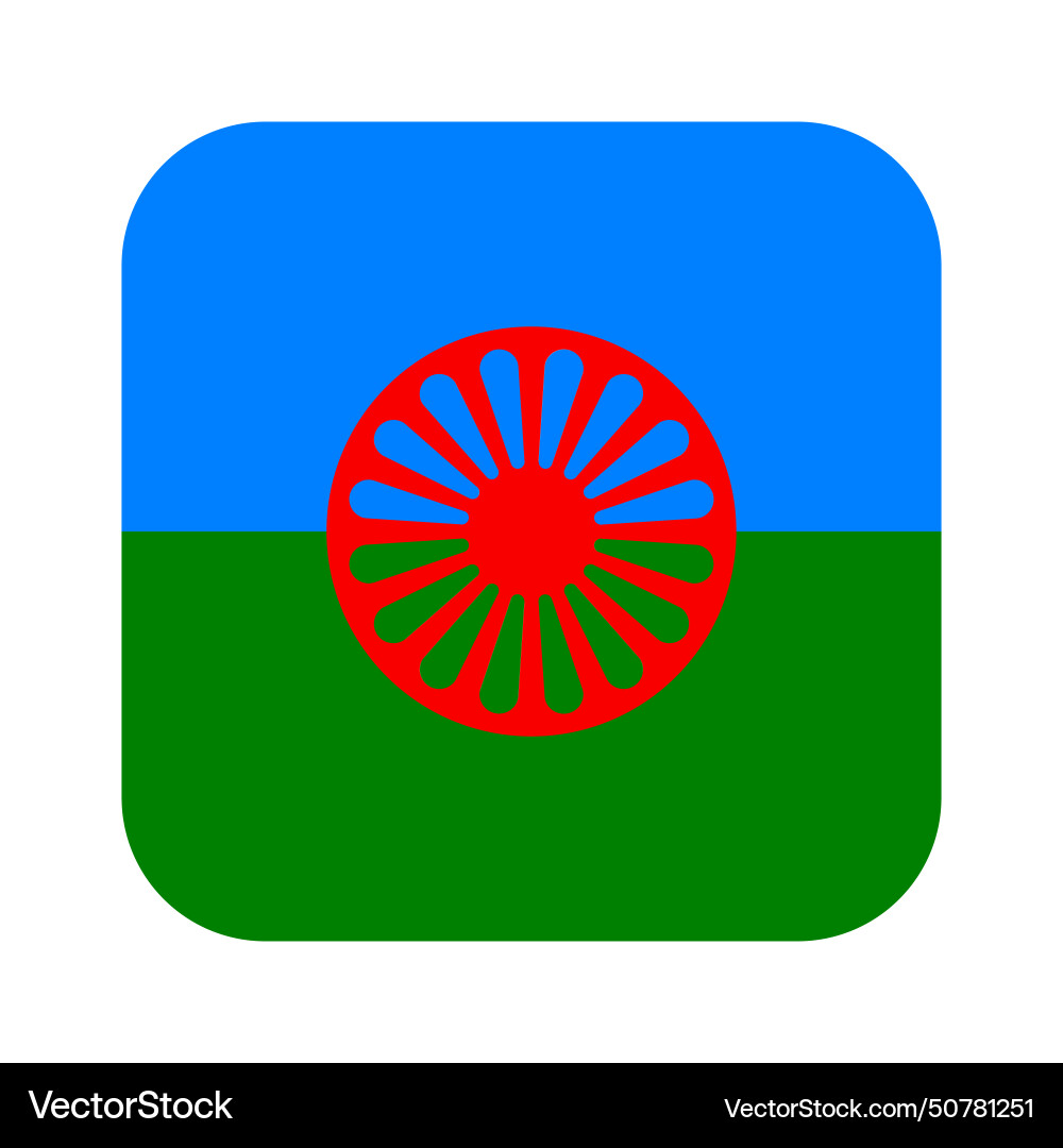 Gipsy flag in a square on white background Vector Image