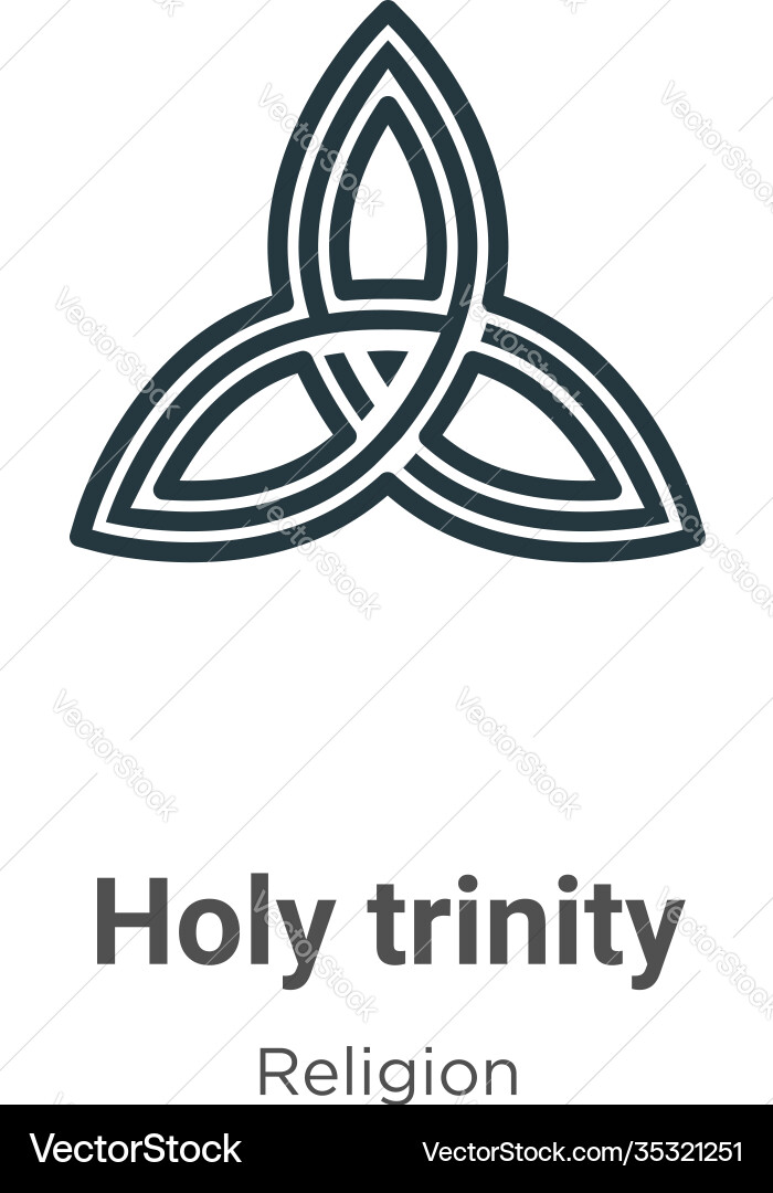 Holy trinity outline icon thin line black Vector Image