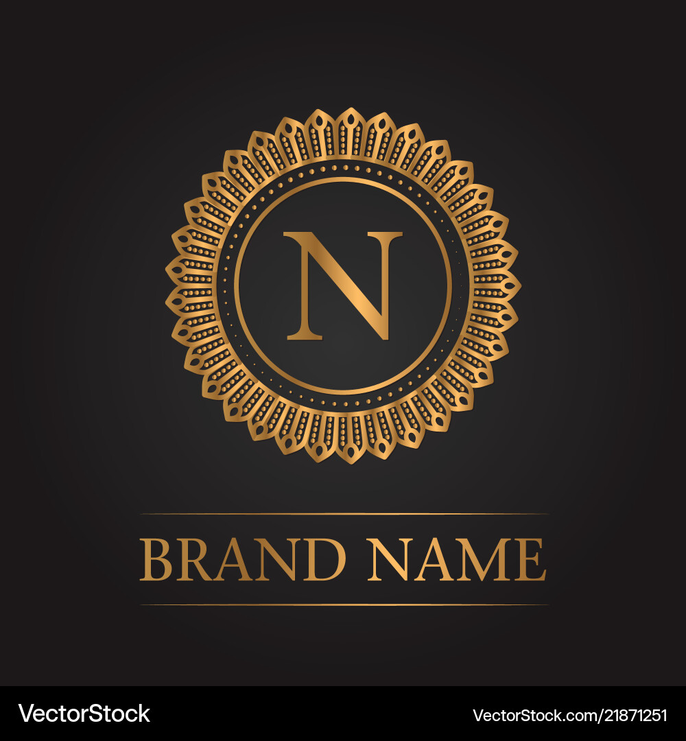 Luxury gold template monogram Royalty Free Vector Image