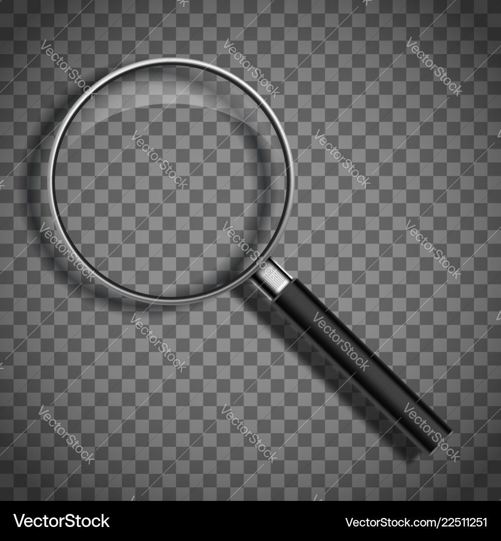 Magnifying glass on a transparent background Vector Image