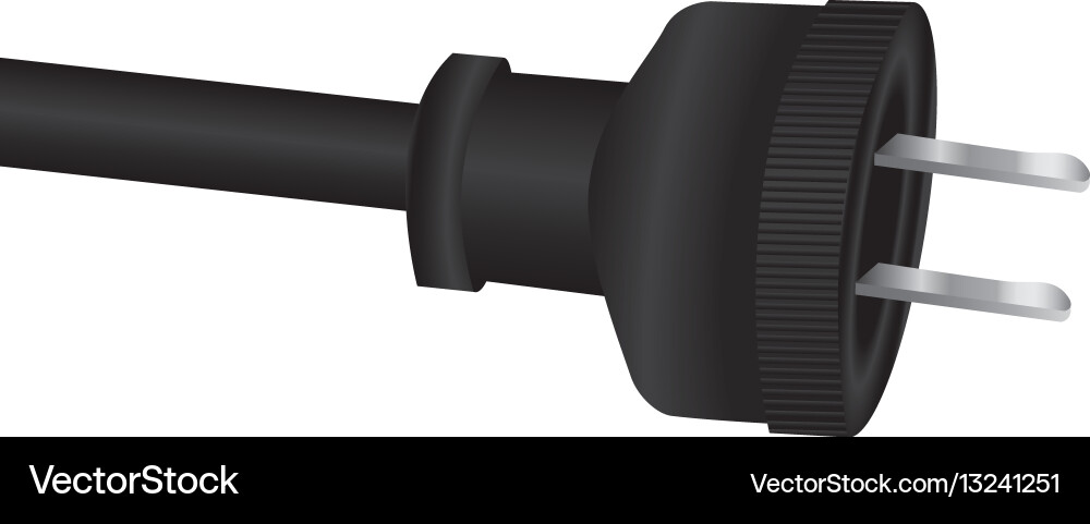 Monochrome Silhouette mit Steckerkabel Lizenzfreier Vektor