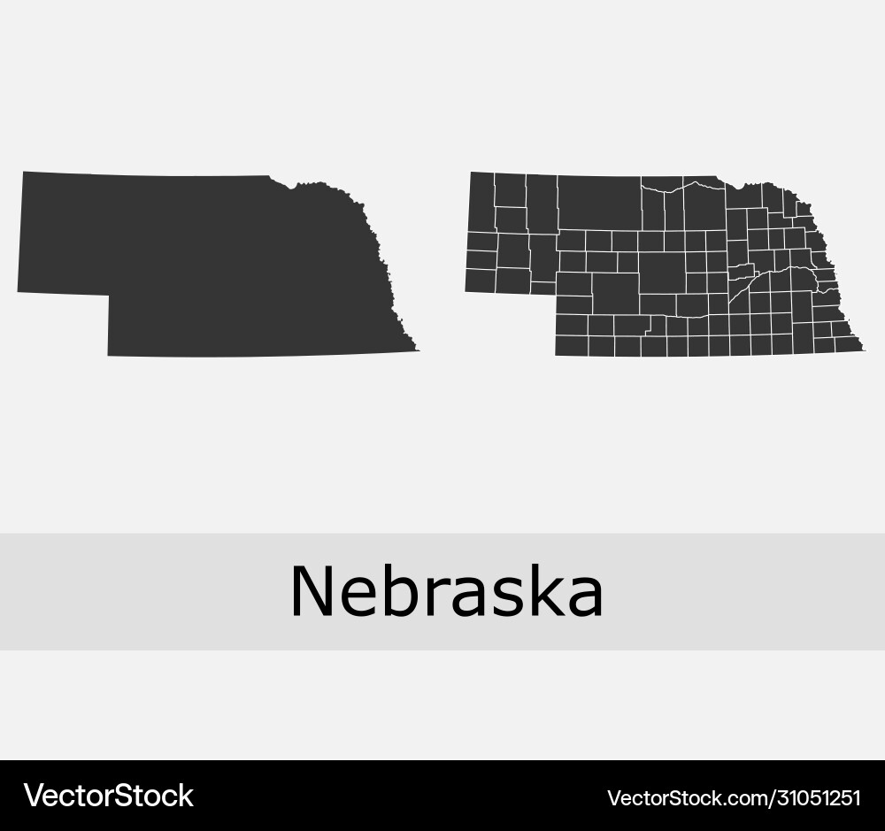 Nebraska County Map Royalty Free Vector Image - VectorStock