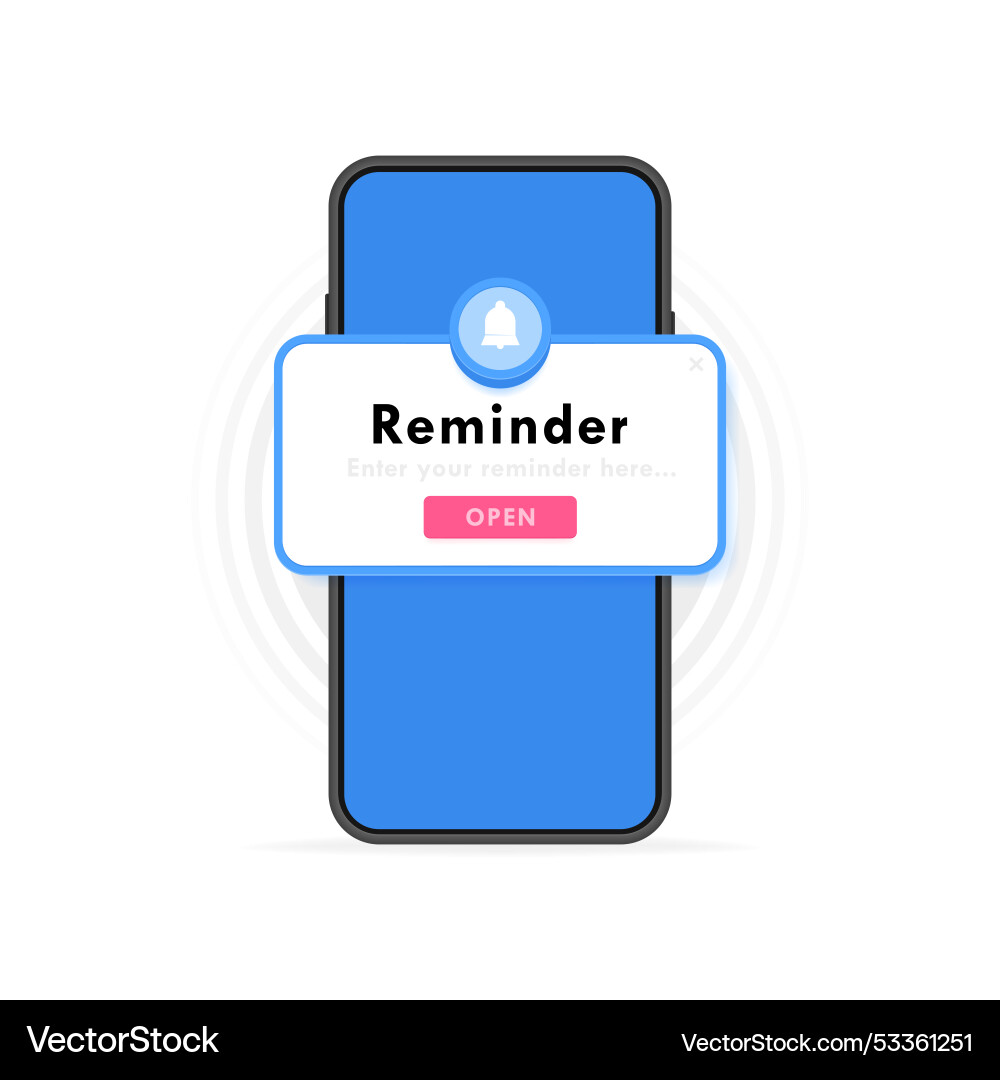 Reminder notification about events business Vector Image