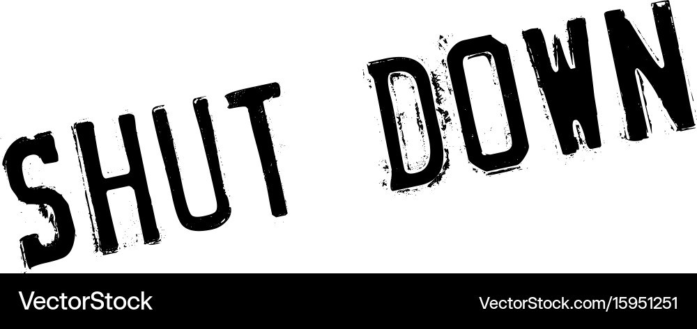 Shut down rubber stamp Royalty Free Vector Image
