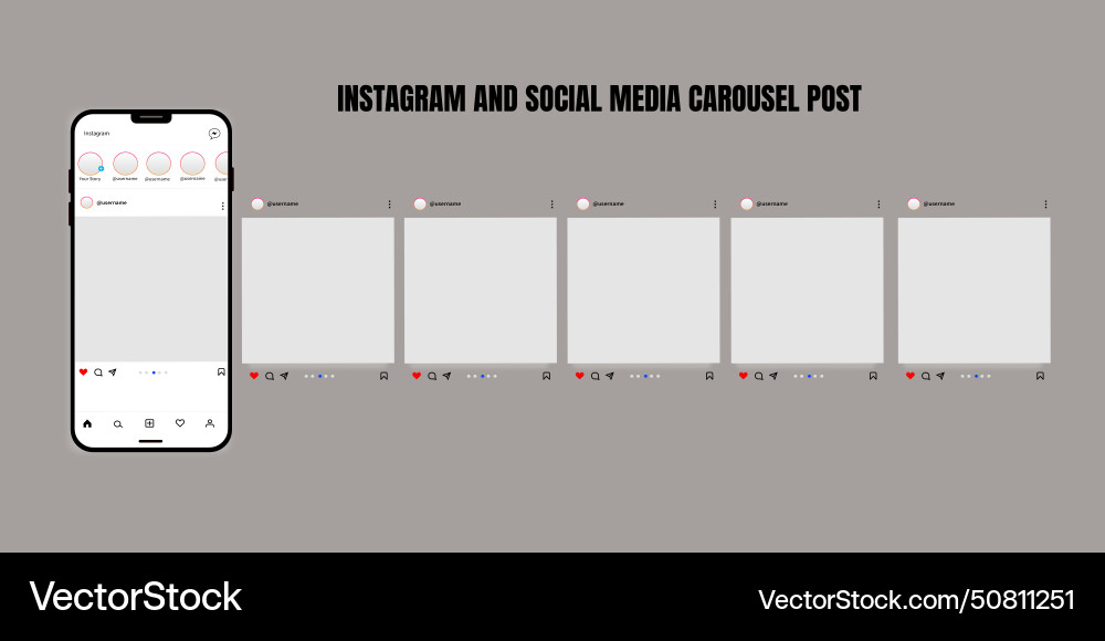 Social media carousel post Royalty Free Vector Image