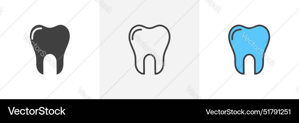 Teeth line icon set Royalty Free Vector Image - VectorStock