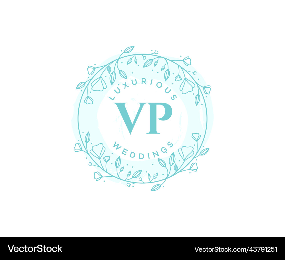 Vp initials letter wedding monogram logos Vector Image