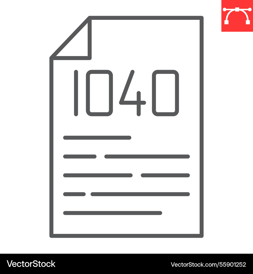 1040 tax form line icon Royalty Free Vector Image