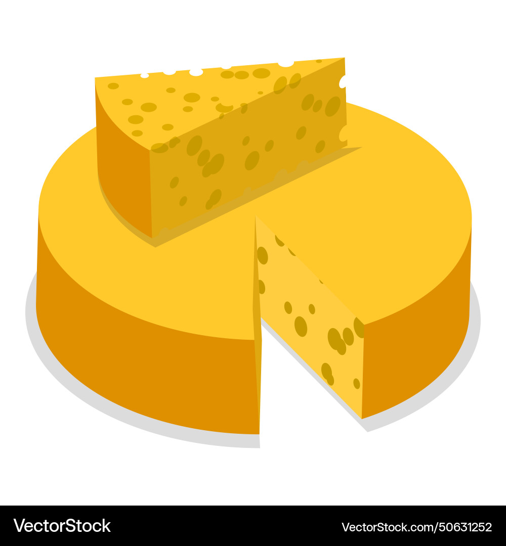 3d isometric flat set of cheese item 4 Royalty Free Vector
