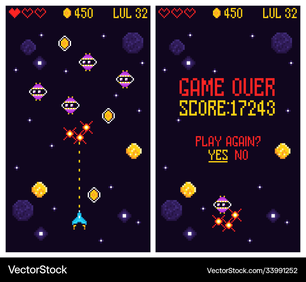 Arcade game vertical banners Royalty Free Vector Image