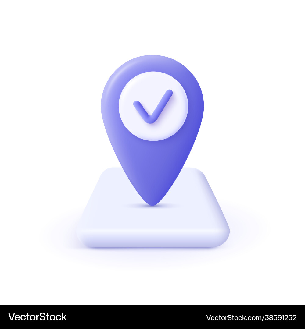 Checkmark icon approvement concept geolocation Vector Image