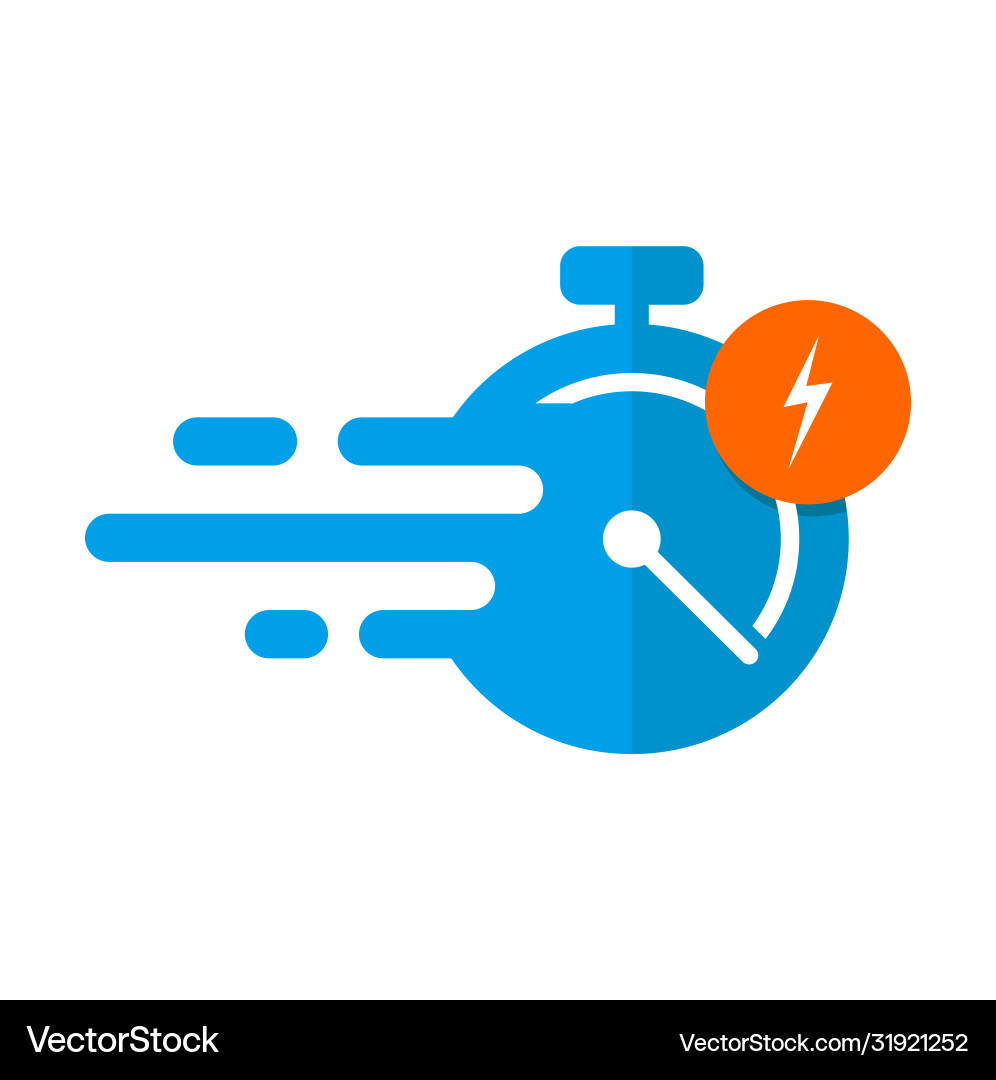 Fast Delivery Time Icon - Stopwatch Royalty Free Vector