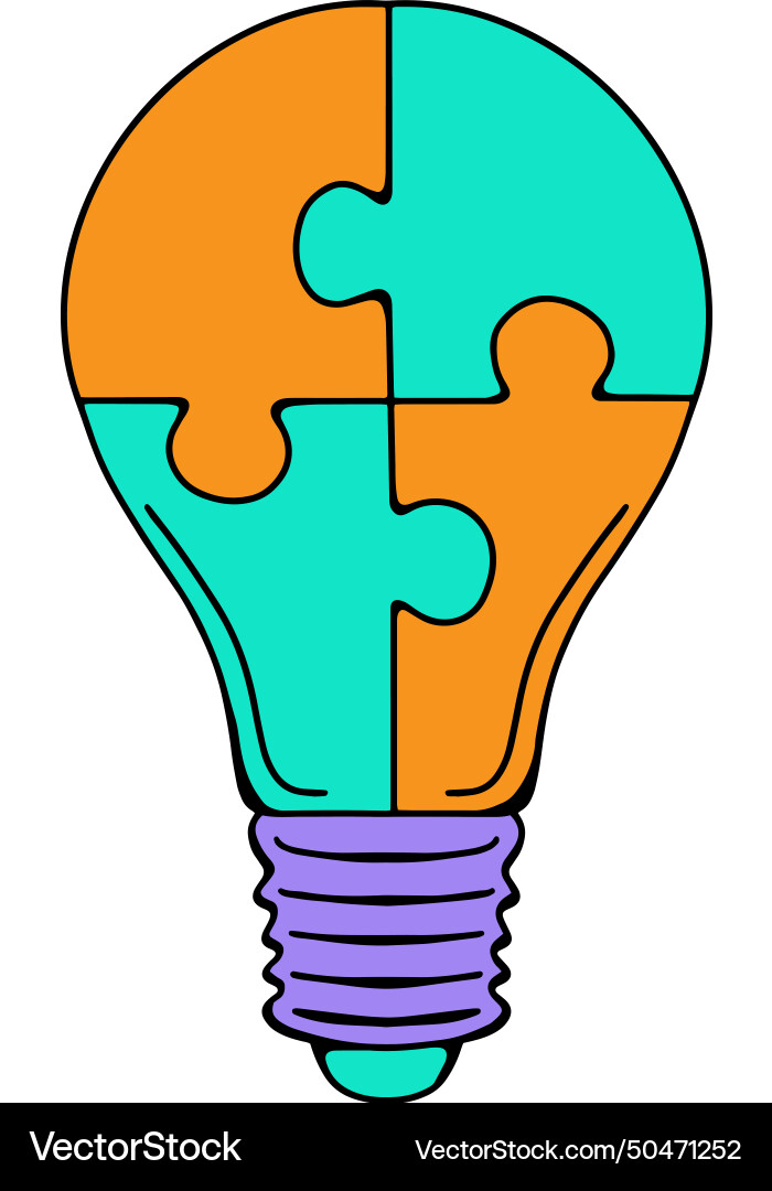 Idea bulb jigsaw puzzle Royalty Free Vector Image