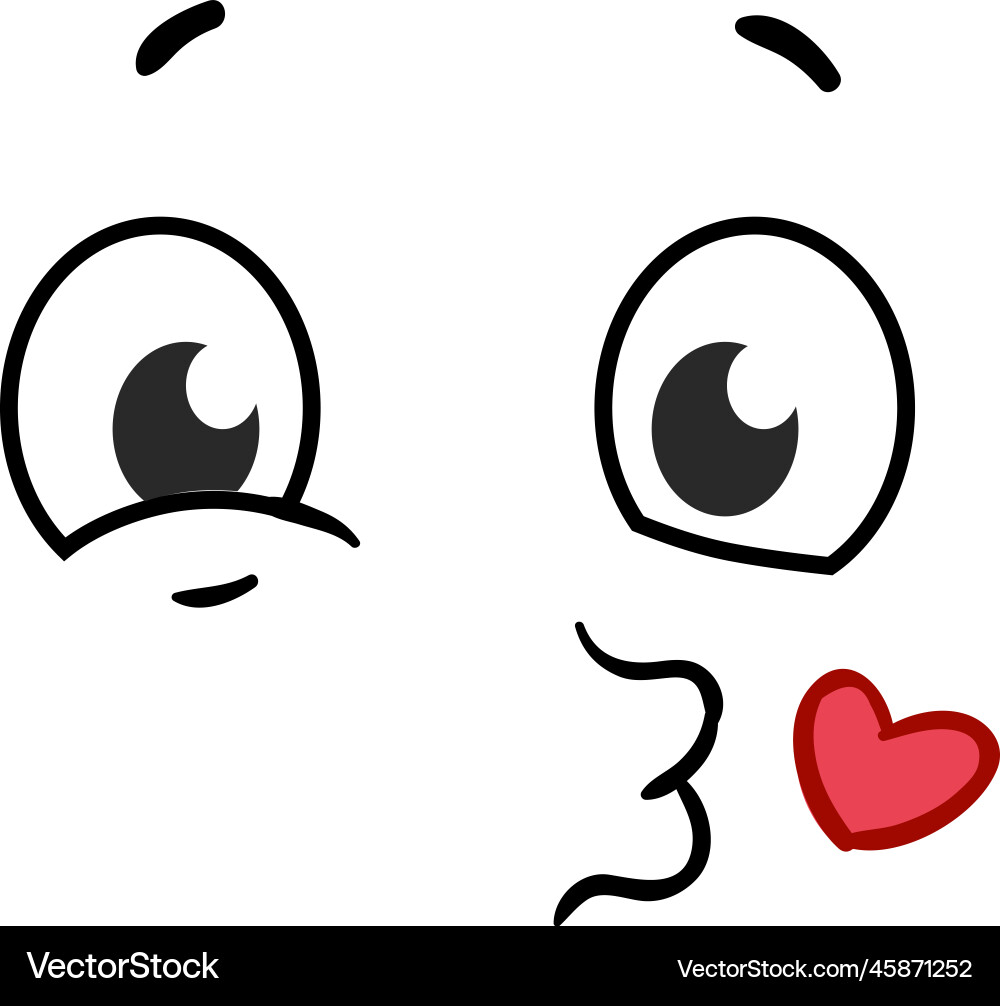 Kiss emoji comic face expression grateful Vector Image