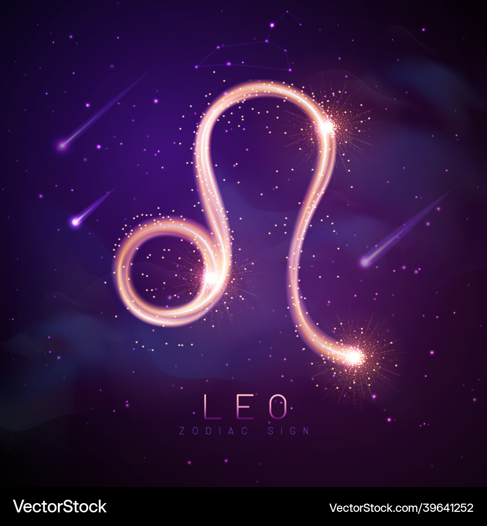 Magic witchcraft card with leo zodiac sign Vector Image