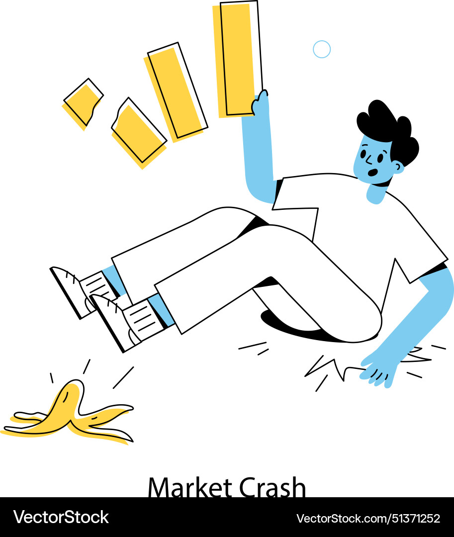 Market crash Royalty Free Vector Image - VectorStock