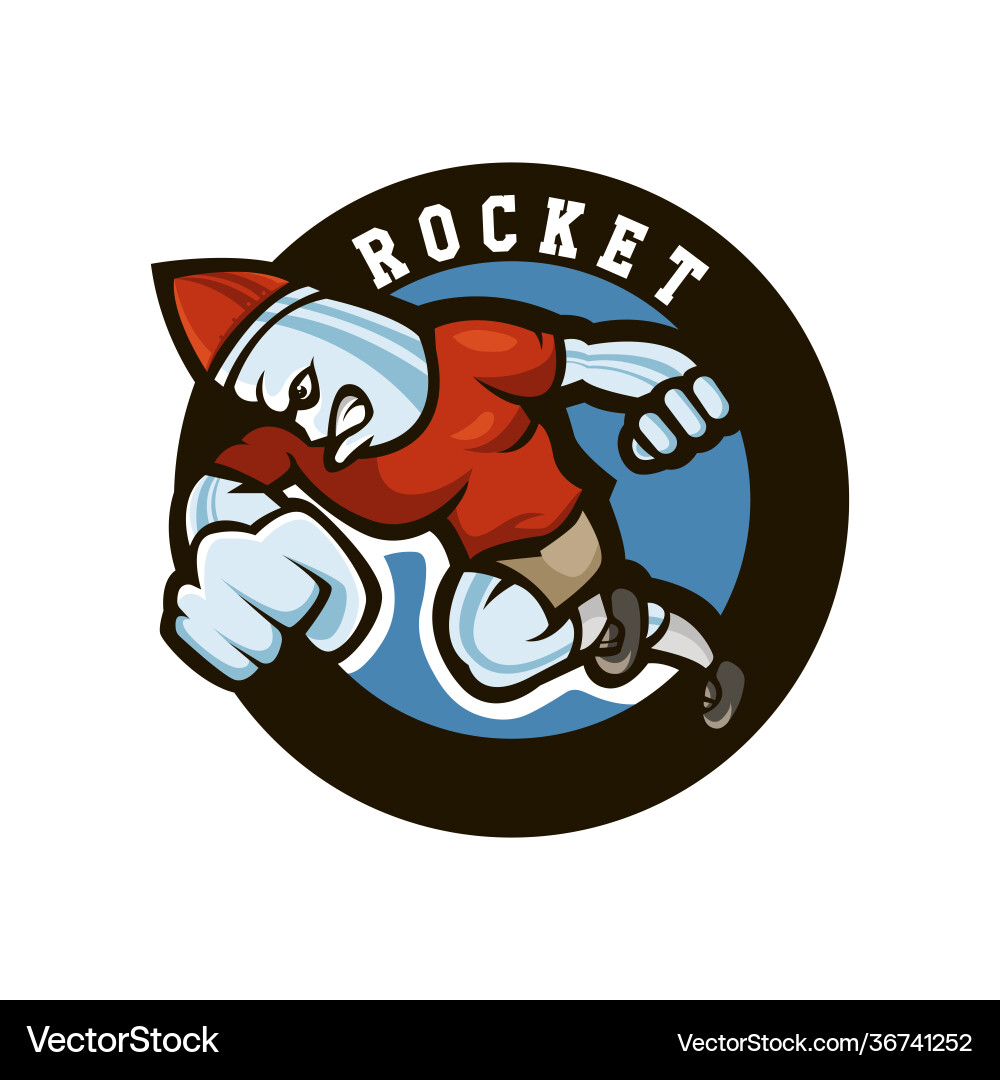Rocket sport mascot logo Royalty Free Vector Image