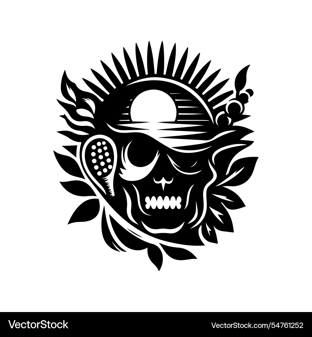 Trendy skull beach silhouette - perfect Royalty Free Vector
