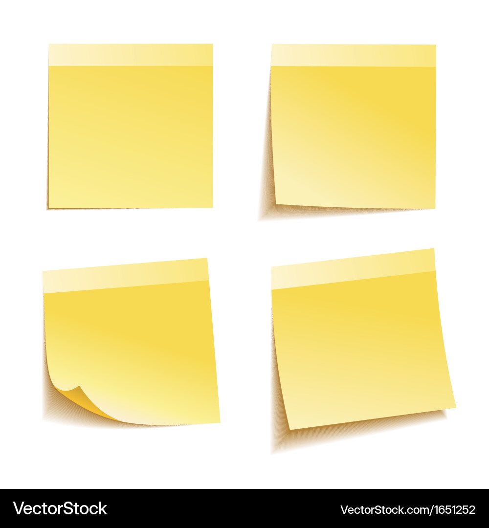 Yellow Sticky Notes (1651252) – Royalty-Free Vector | VectorStock