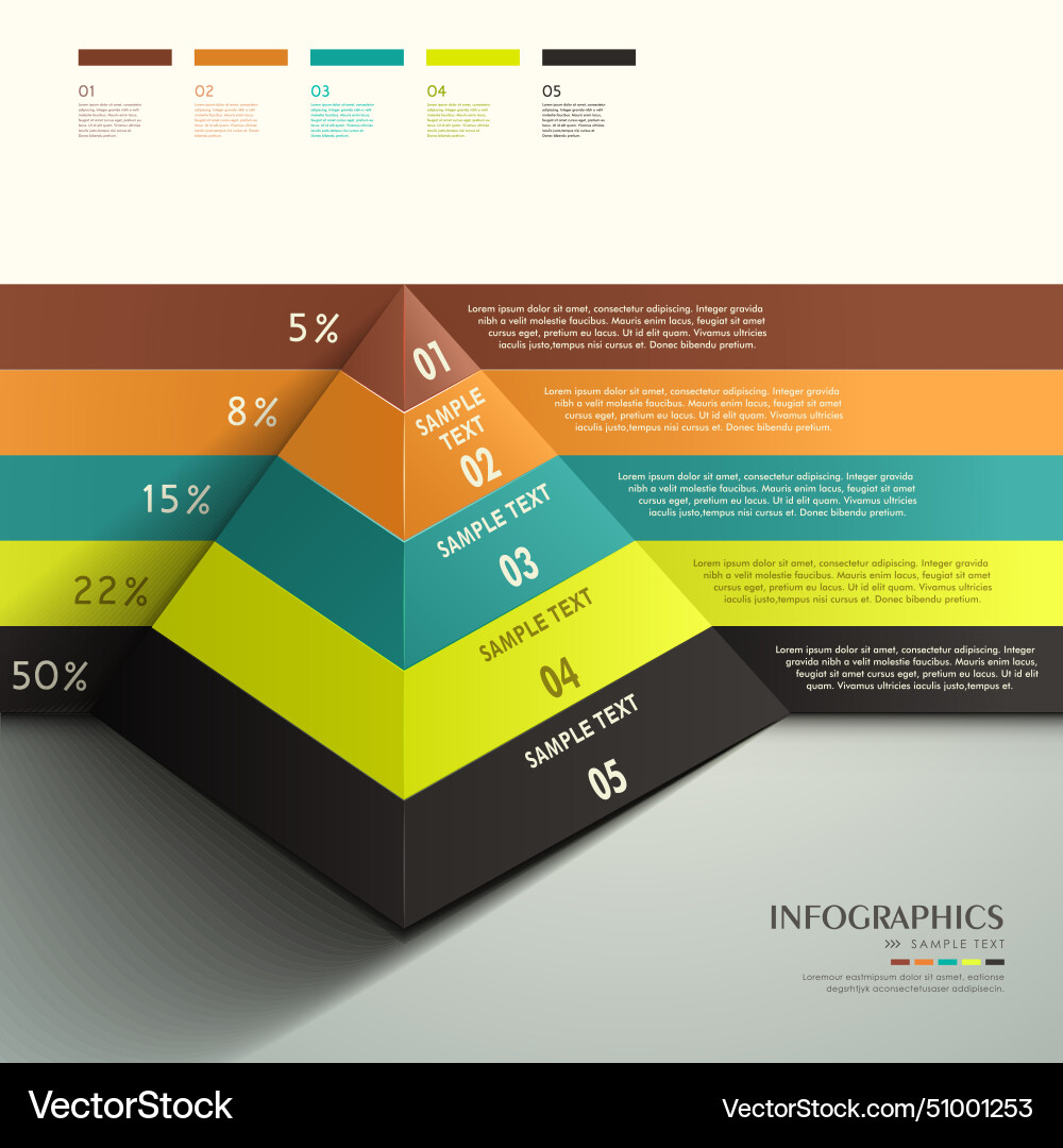 Abstract 3d pyramid infographics Royalty Free Vector Image