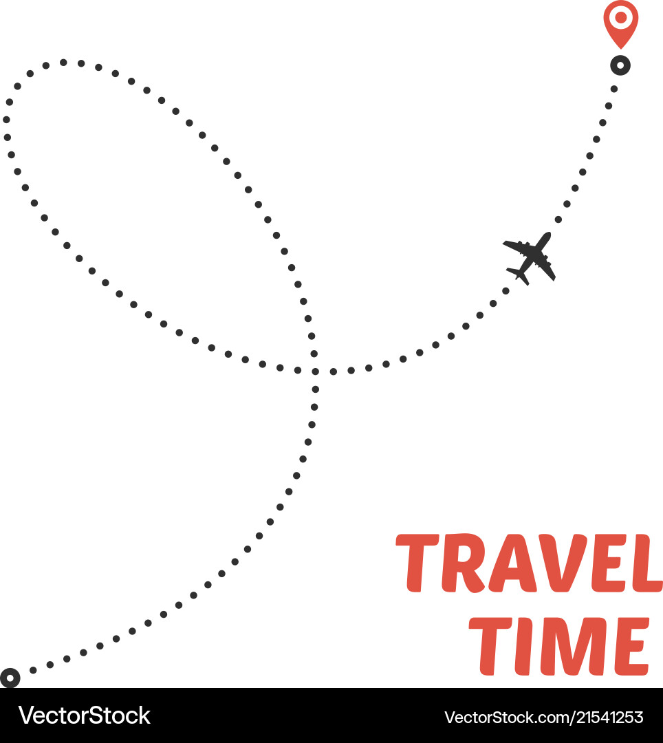 Airplane line path Royalty Free Vector Image - VectorStock