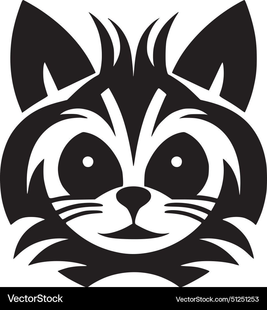 Cat - black and white Royalty Free Vector Image