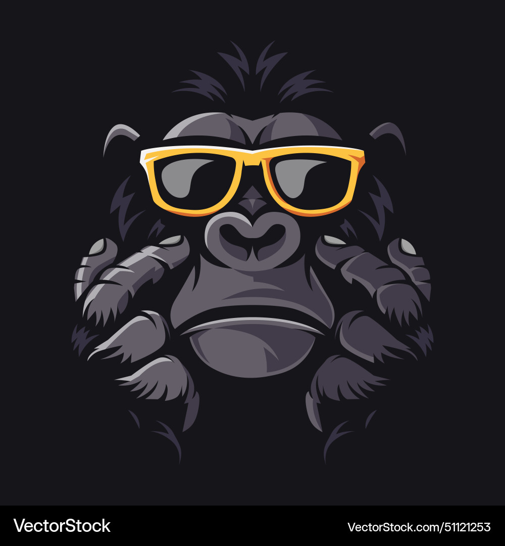 Cool gorilla wearing glasses Royalty Free Vector Image