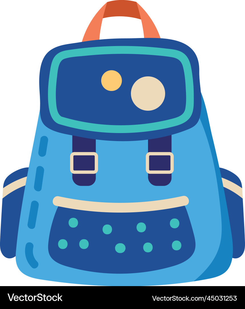 Cute School Backpack Icon Royalty Free Vector Image