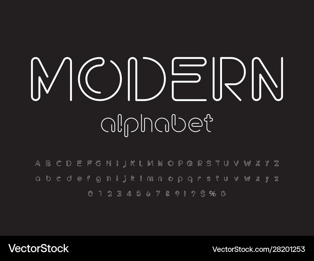 Line font Royalty Free Vector Image - VectorStock
