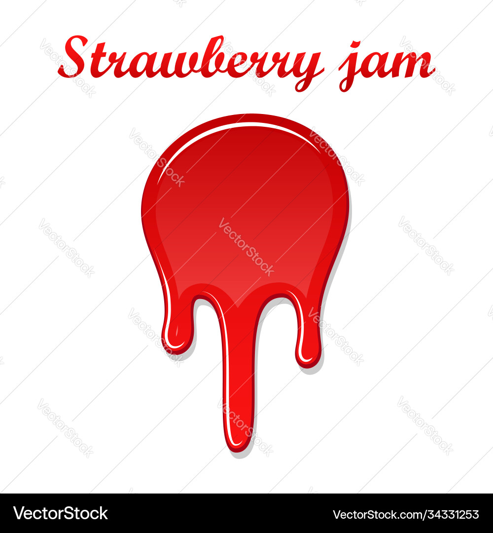 Raspberry drip jam 3d sweet raspberries splash Vector Image