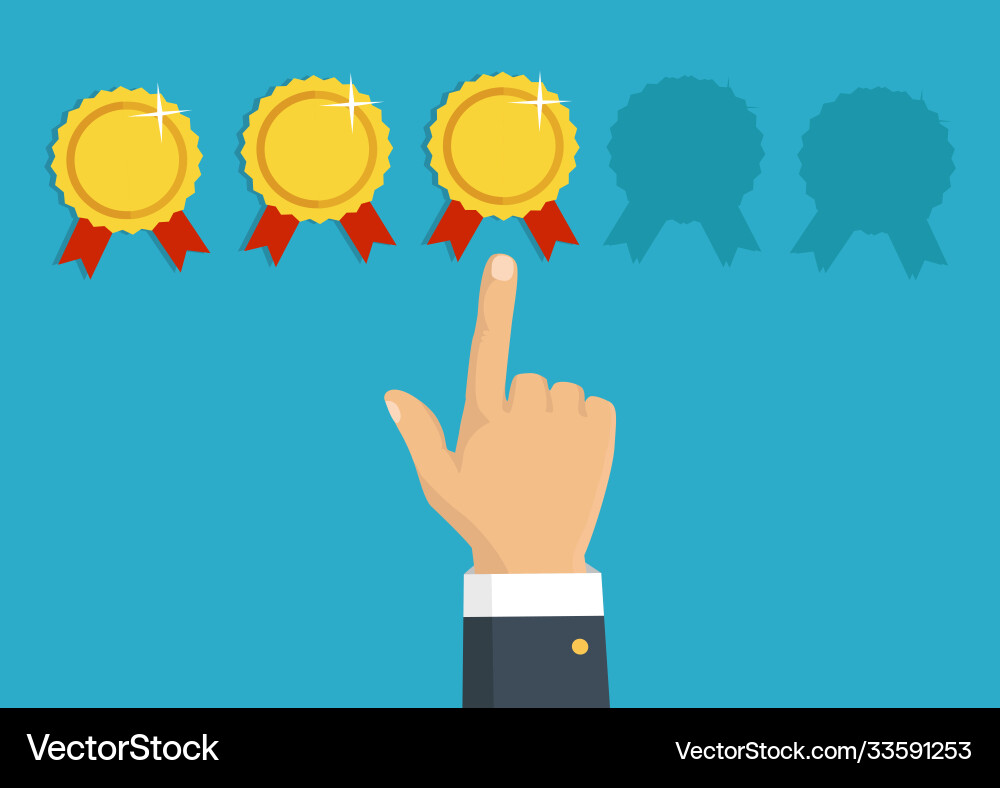 Rating golden rewards feedback reputation Vector Image
