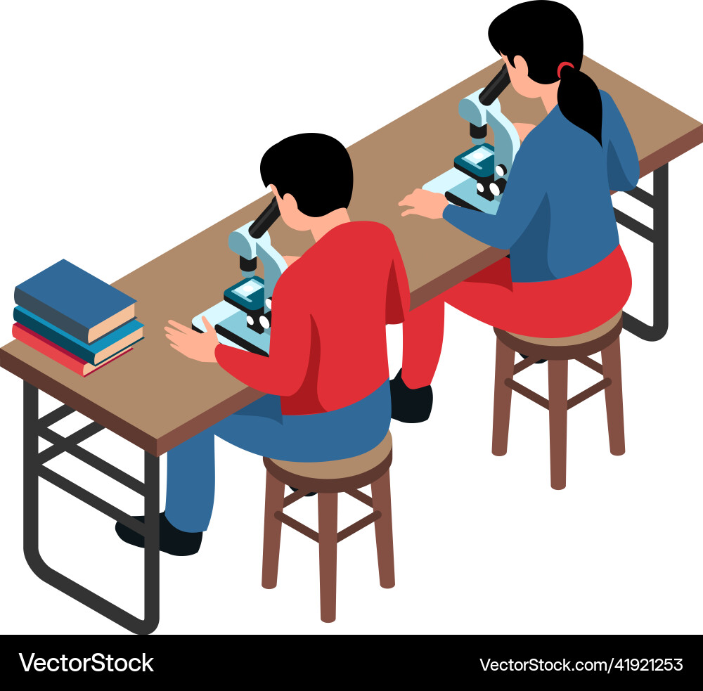Stem education desk composition Royalty Free Vector Image