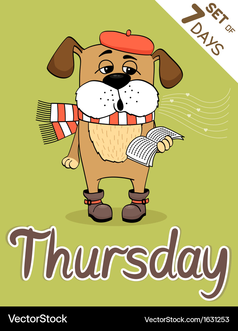 Thursday Calendar Set Royalty Free Vector Image