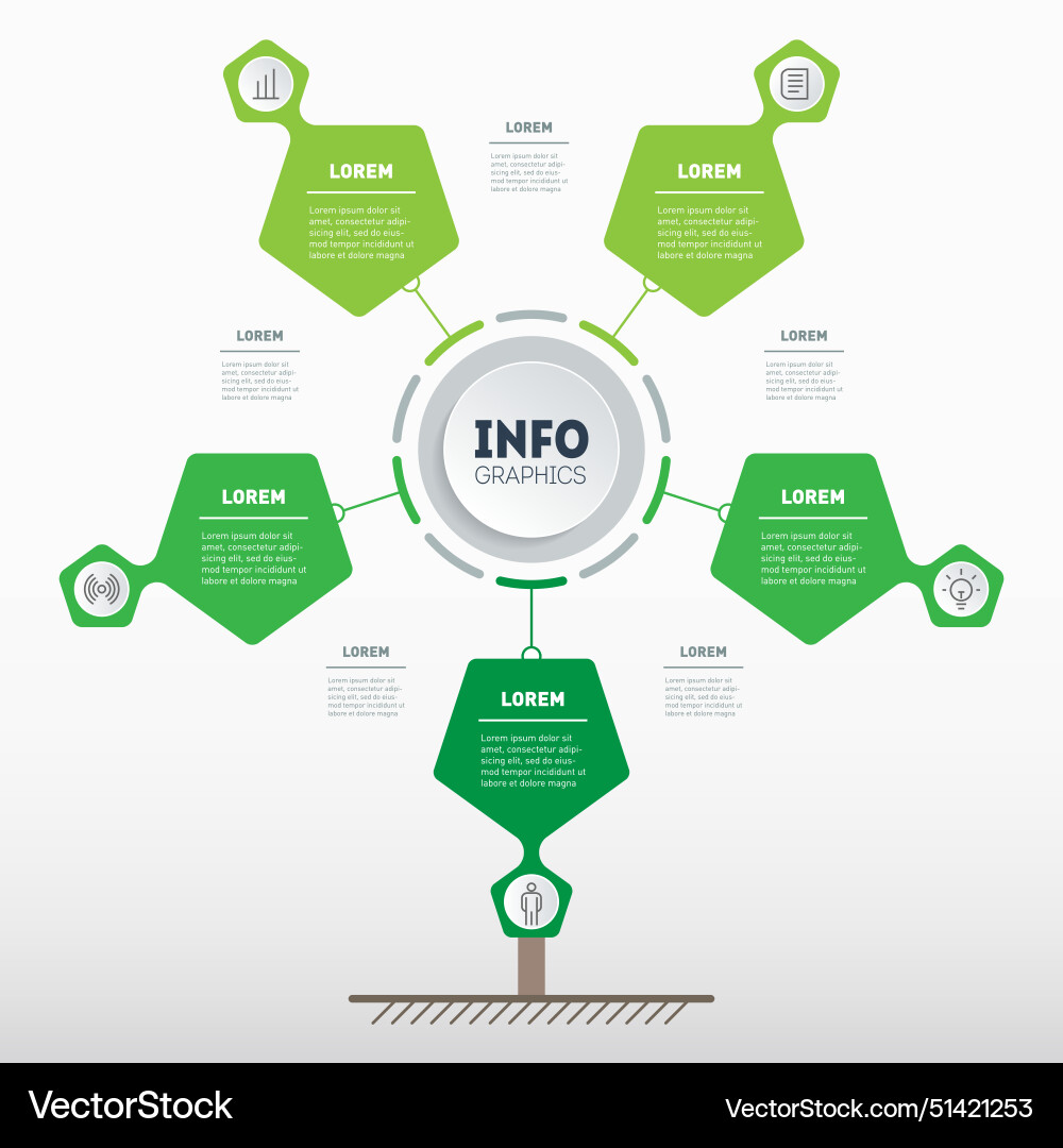 Vertical infographics tree of development Vector Image