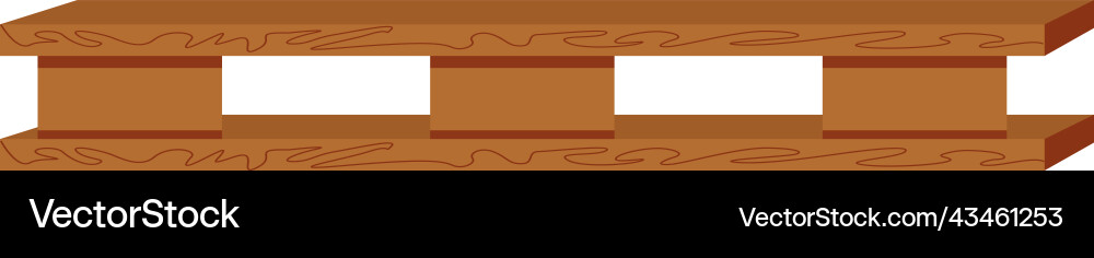 Wooden pallet semi flat color object Royalty Free Vector